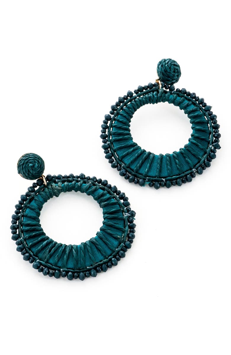 Panacea Beaded Raffia Drop Earrings | Nordstromrack