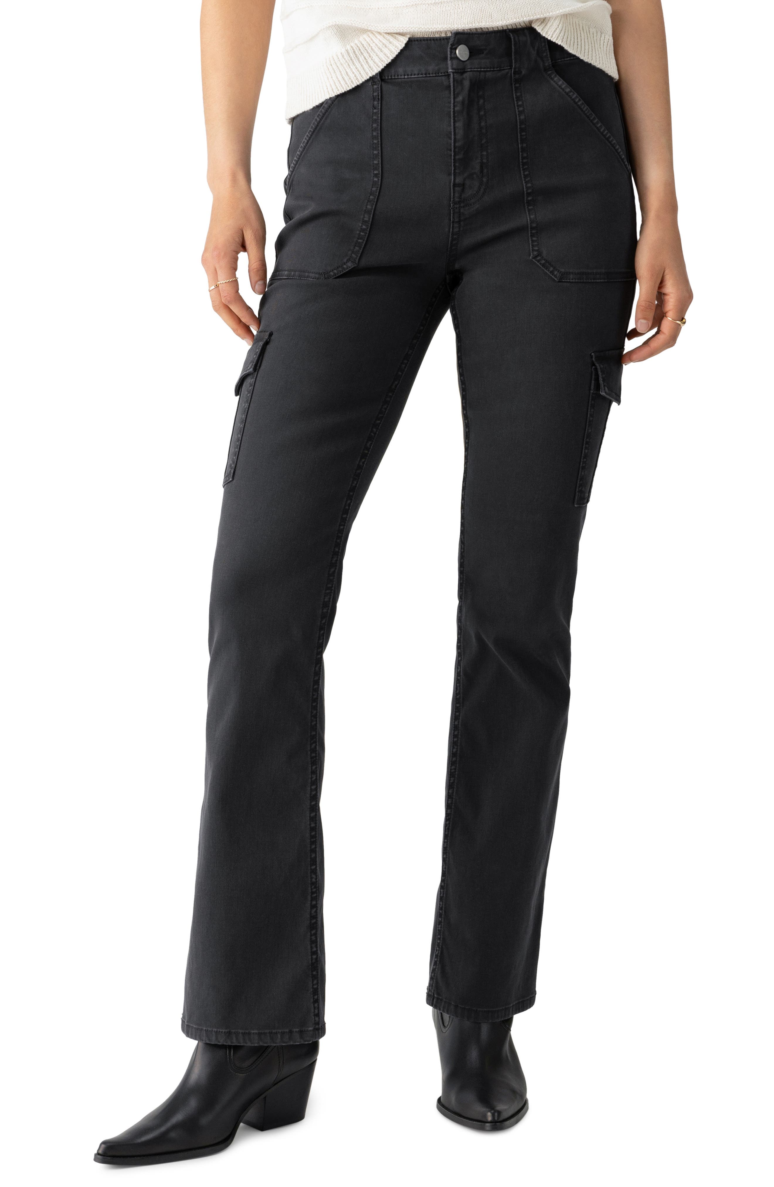 Sanctuary Hayden Sculpted Cotton Blend Bootcut Cargo Pants | Nordstrom
