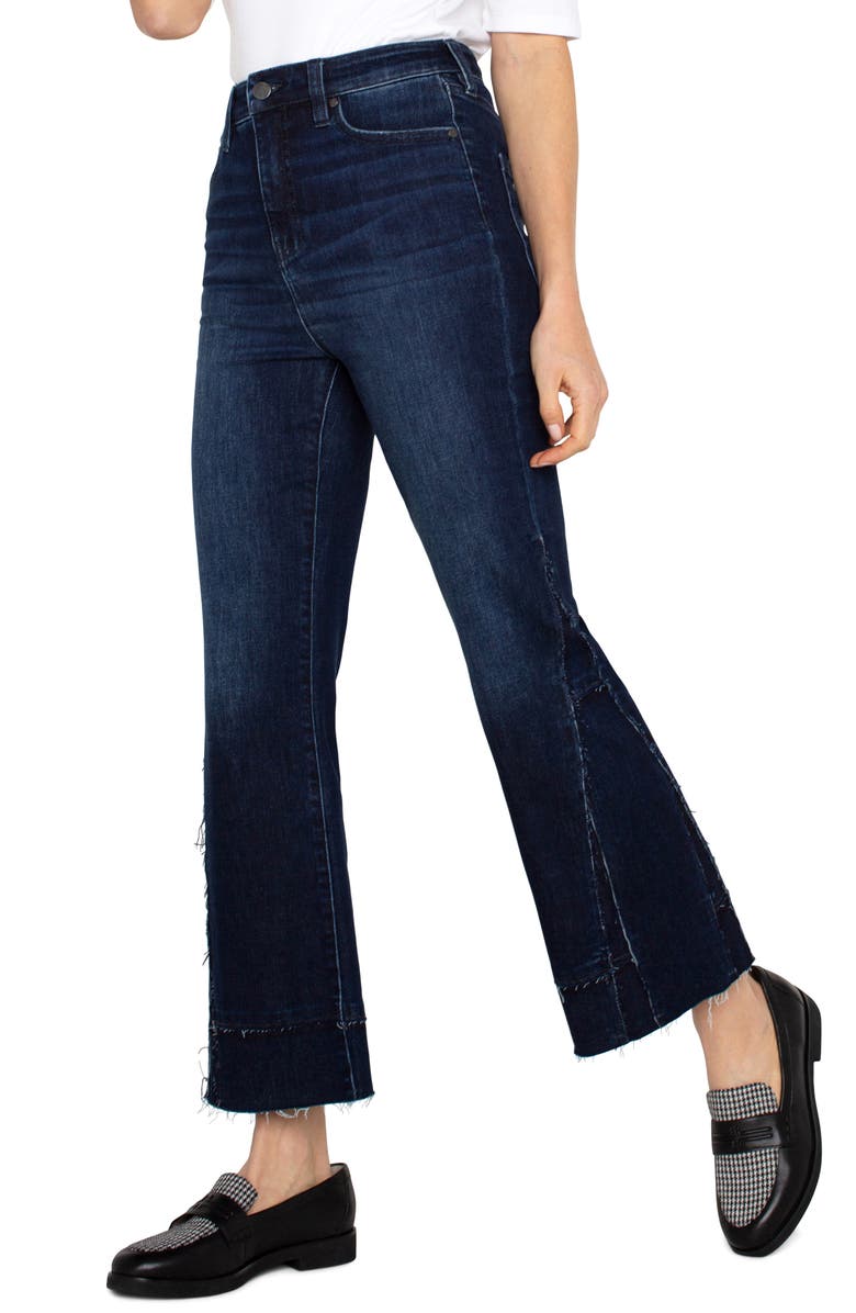 Liverpool Hannah Frayed Crop Flare Jeans | Nordstrom