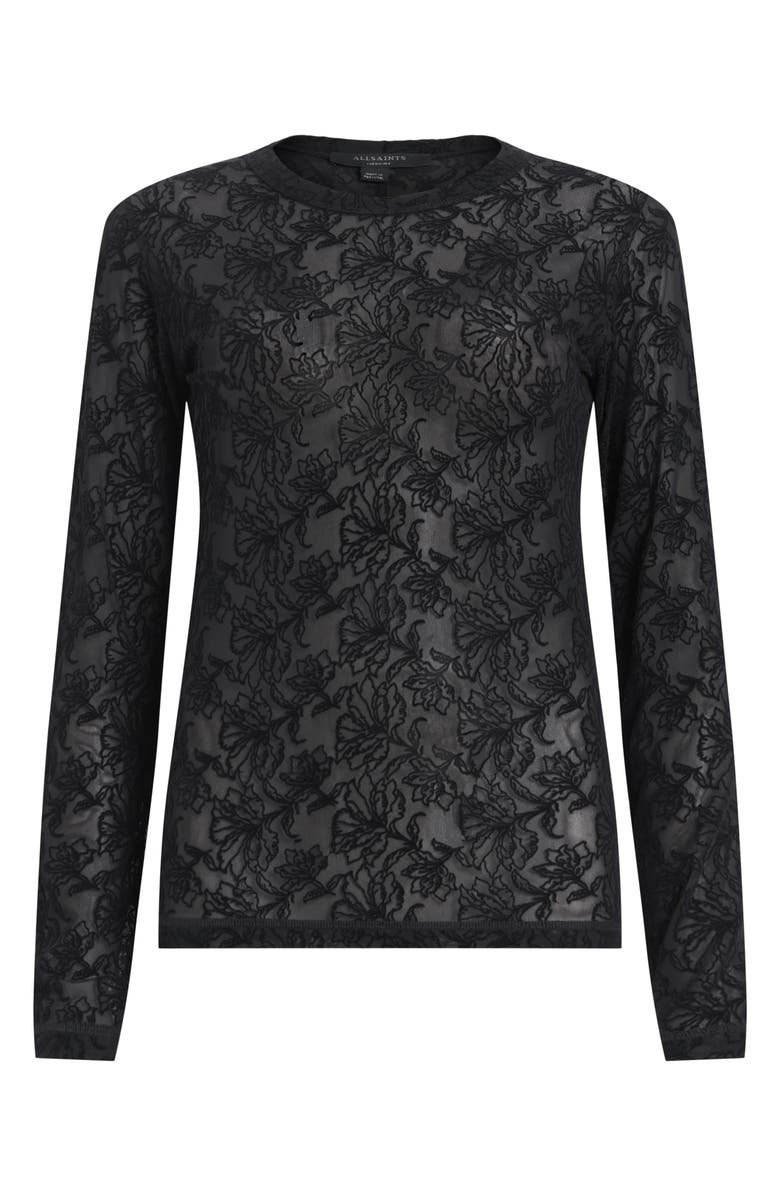 AllSaints Fran Floral Flocked Top | Nordstromrack