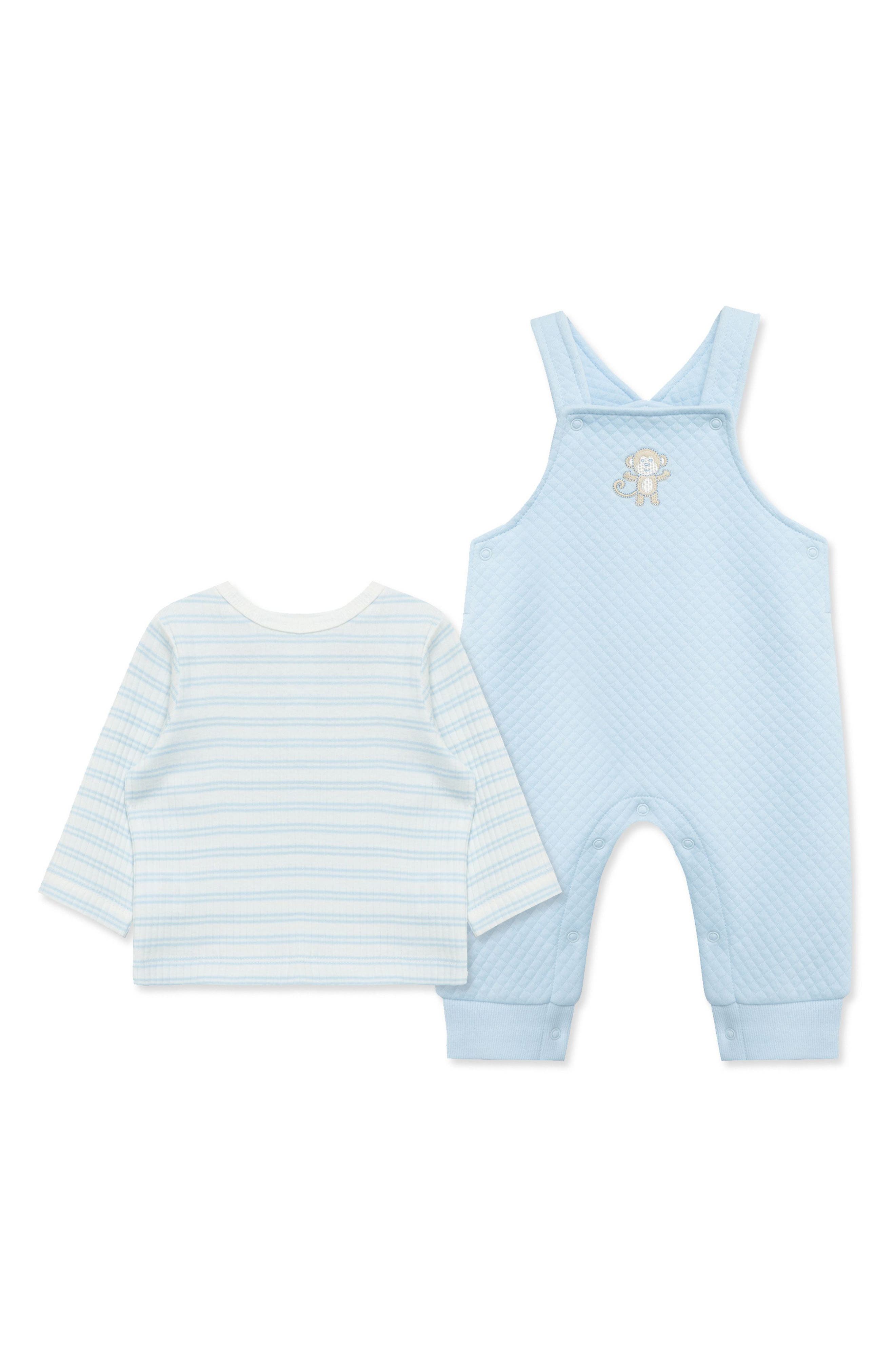 Little Me Stripe T-Shirt & Overalls Set | Nordstromrack
