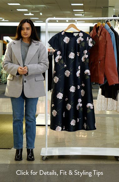 Sachin & Babi Jackie Floral Fit & Flare Midi Mikado Dress | Nordstrom