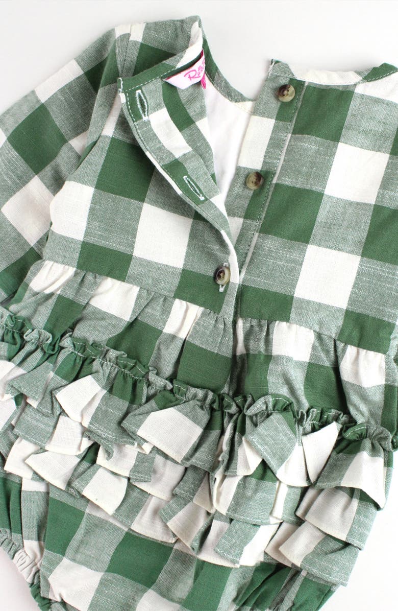 RuffleButts Plaid Bubble Romper & Head Wrap Set | Nordstrom