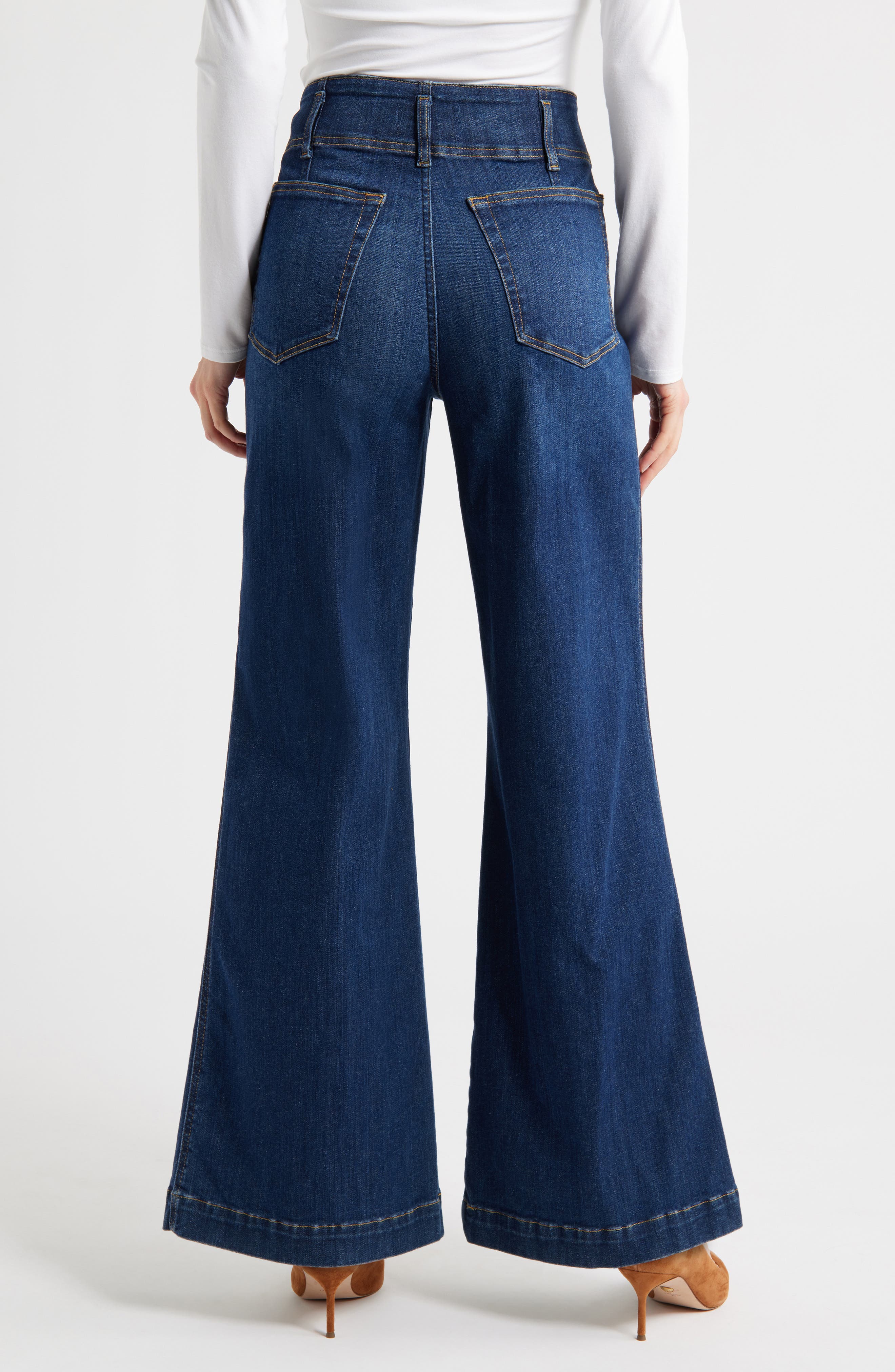 FRAME The Seamed High Waist Wide Leg Trouser Jeans | Nordstromrack
