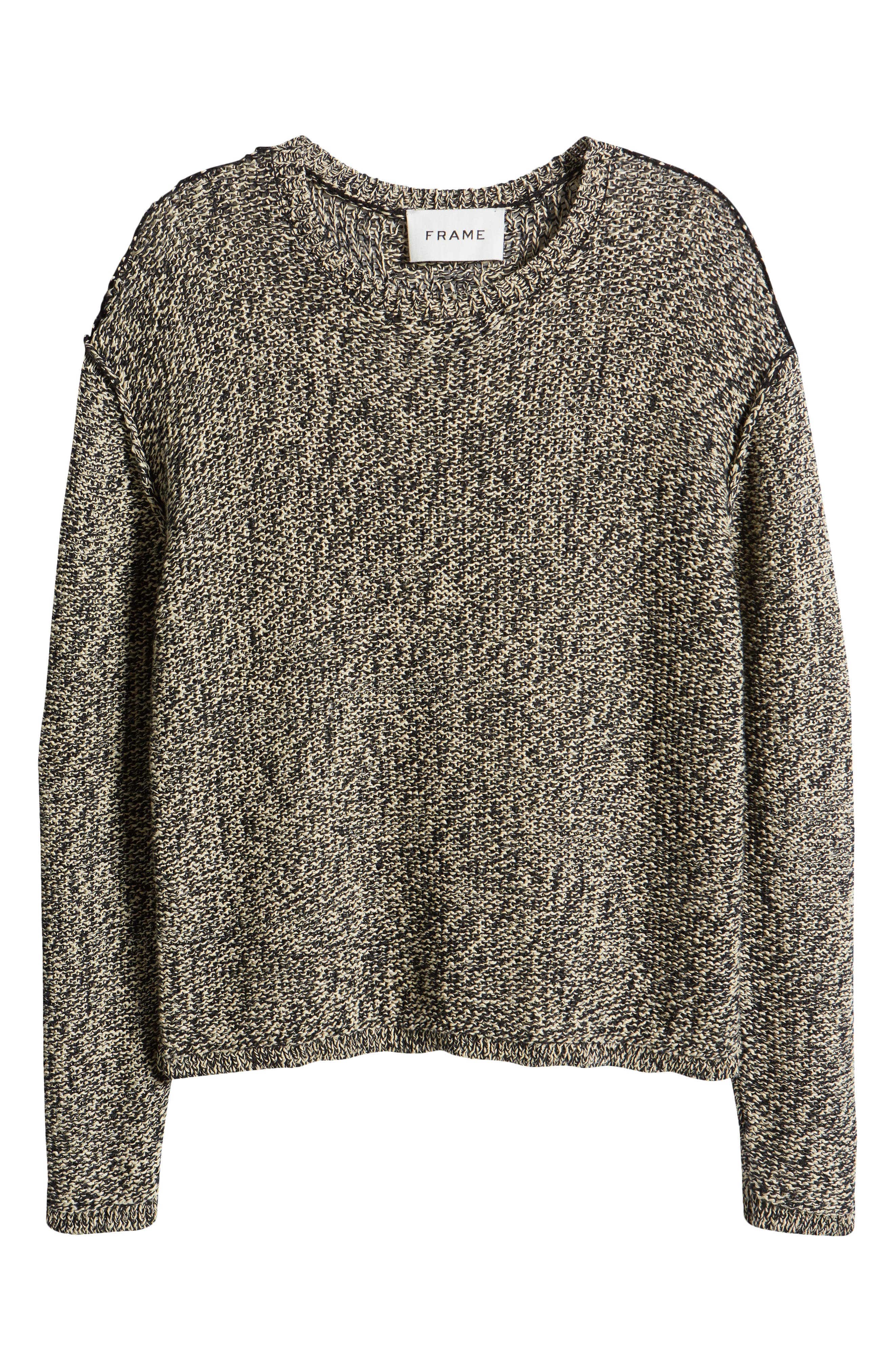 FRAME Marled Linen Blend Crewneck Sweater | Nordstrom