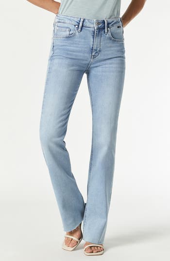 Mavi Jeans Maria High Waist Raw Hem Flare Leg Jeans | Nordstromrack