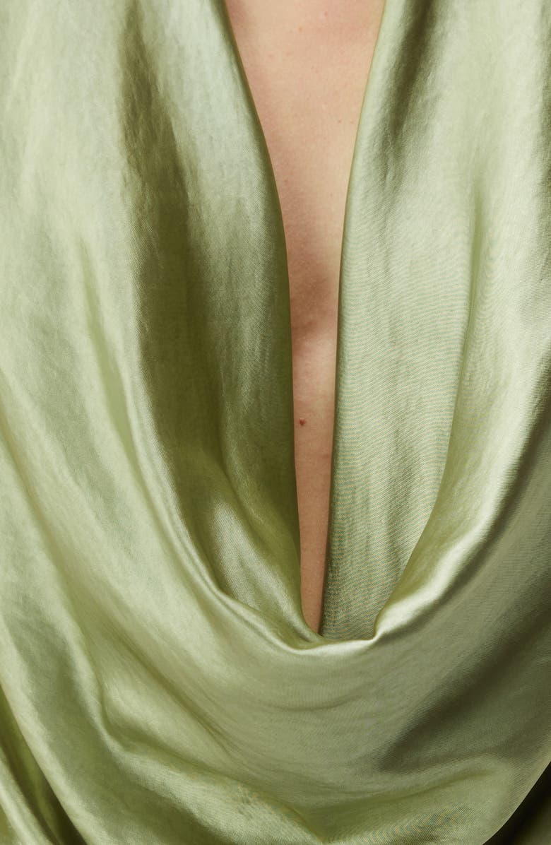 NASTY GAL Plunge Cowl Neck Satin Halter Top | Nordstromrack