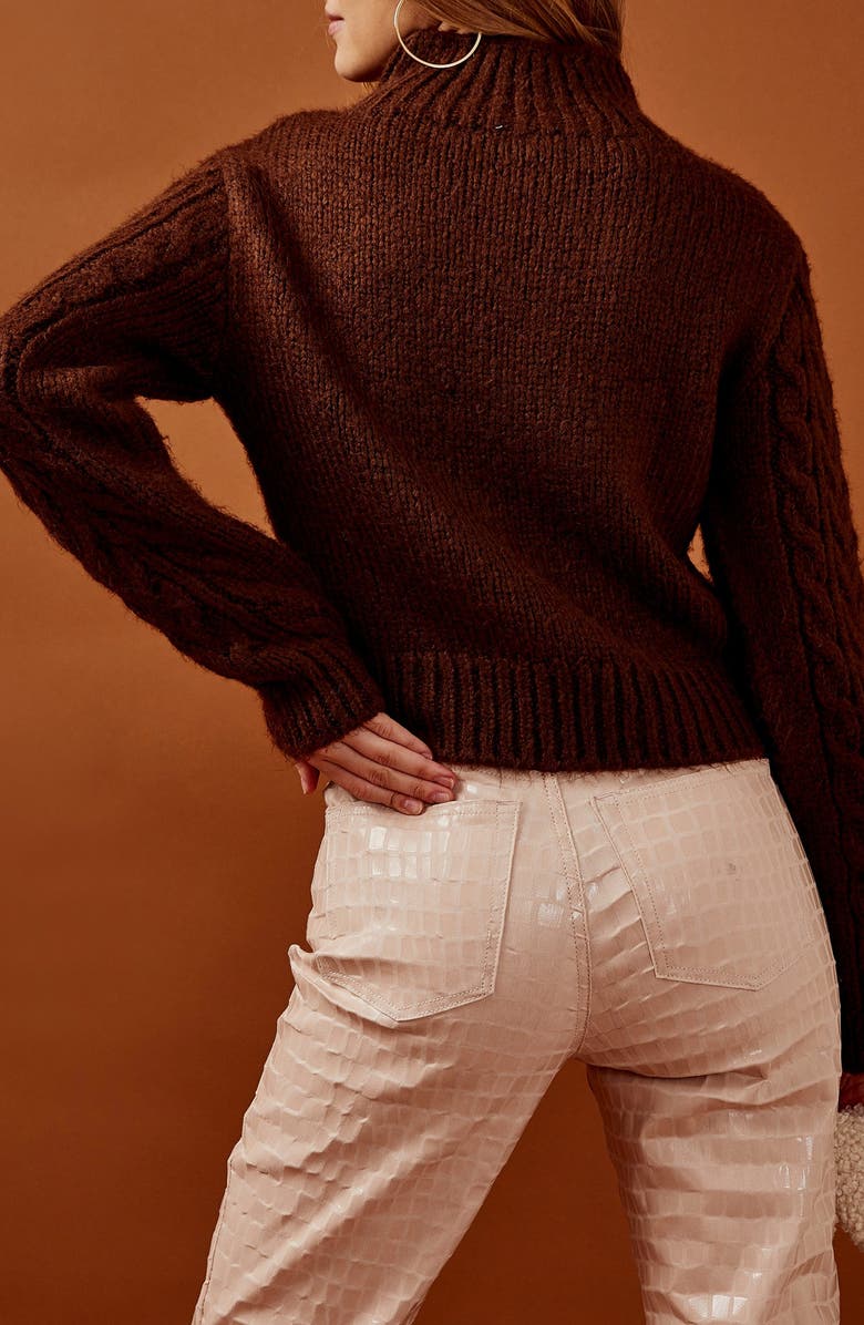Topshop Cable Roll Crop Sweater | Nordstromrack