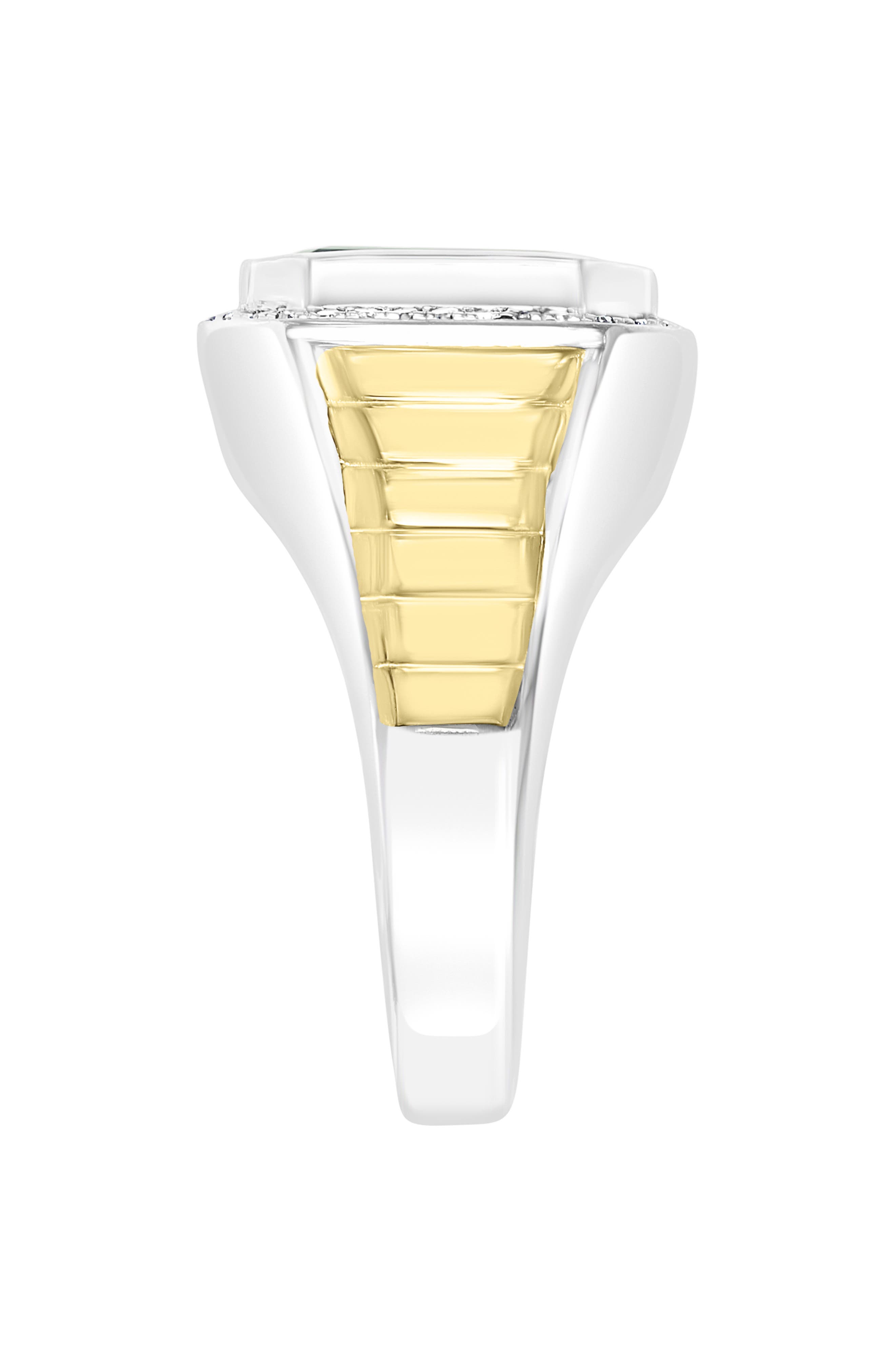EFFY Men's Diamond & London Blue Topaz Two-Tone Signet Ring | Nordstromrack