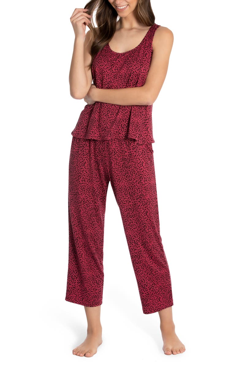 In Bloom by Jonquil Ali Animal Print Crop Pajamas | Nordstromrack