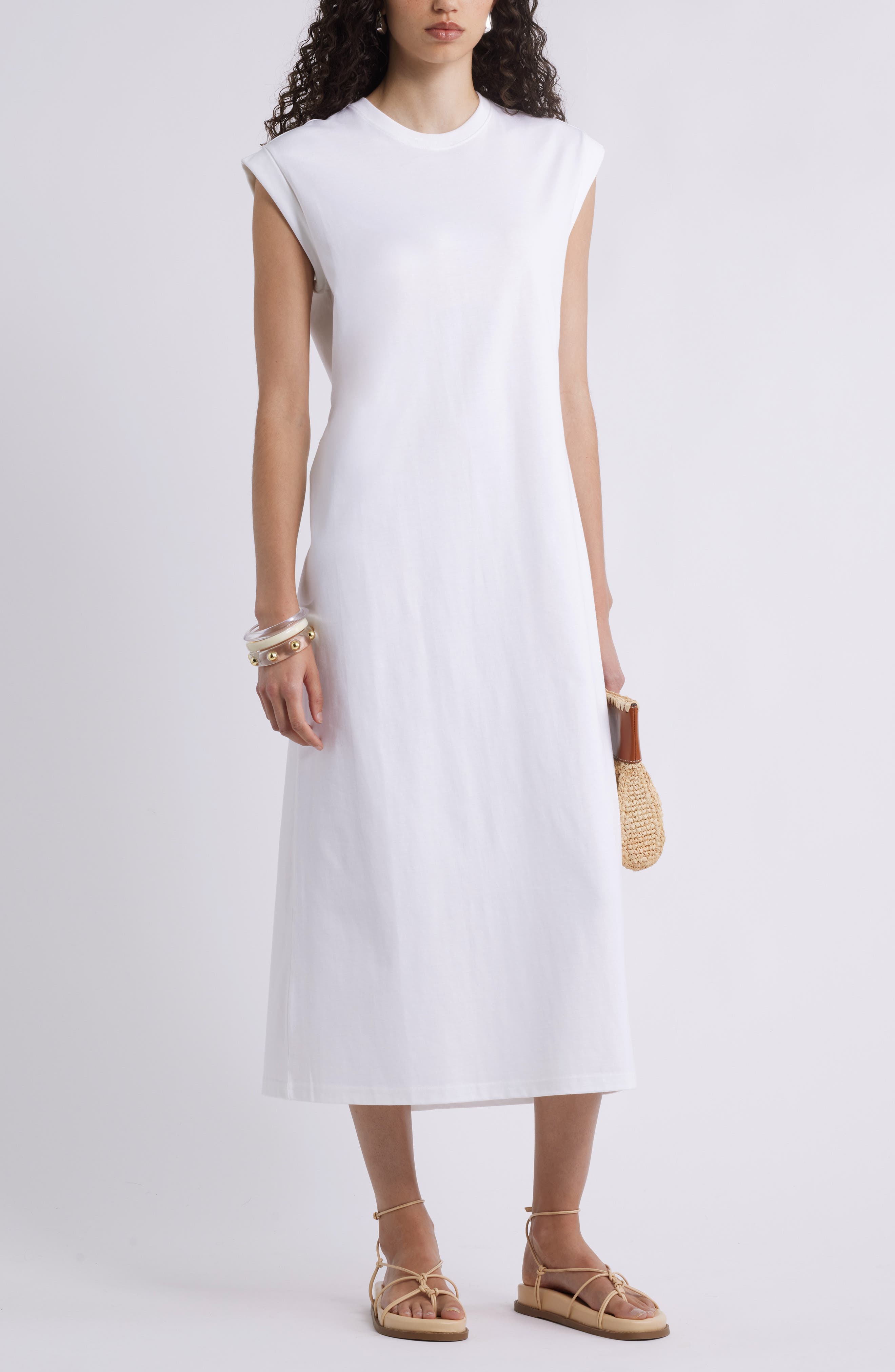 Nordstrom Muscle Sleeve Pima Cotton Jersey Maxi Dress | Nordstromrack