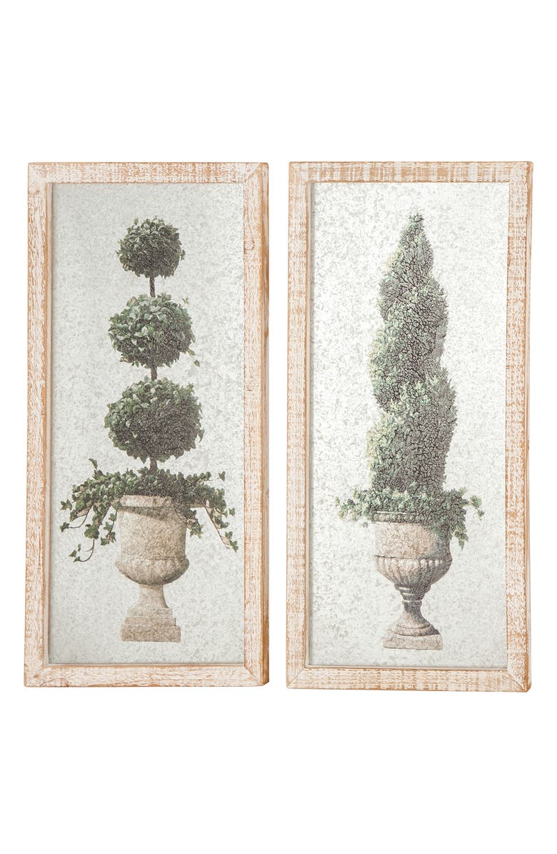 WILLOW ROW Extra Large Green Botanical Print with Whitewashed Wood ...