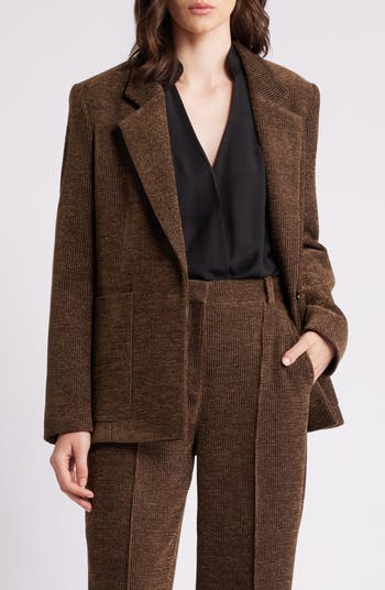 BOSS Janka Textured One-Button Blazer | Nordstromrack