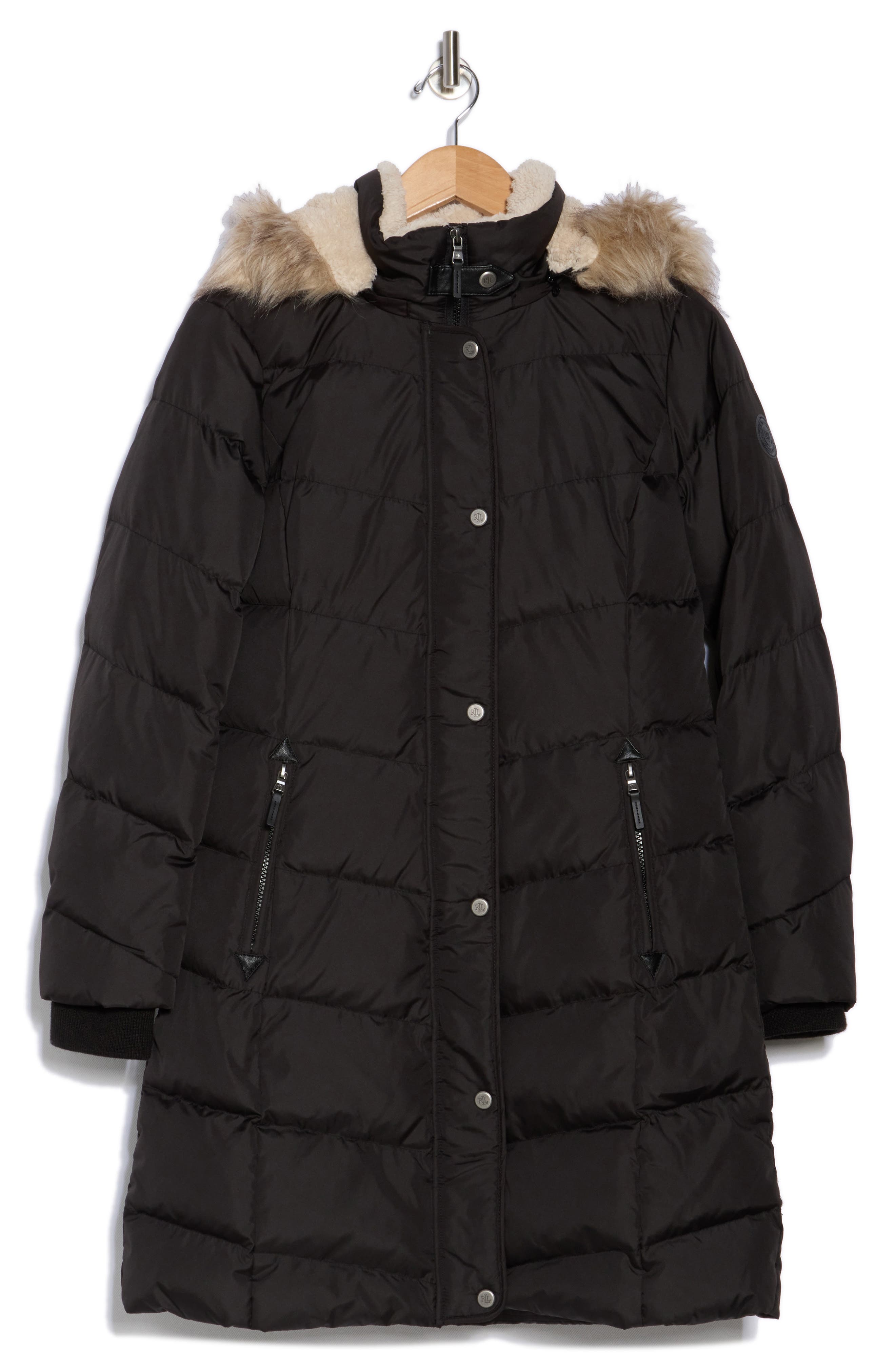Lauren Ralph Lauren Faux Fur Trim Hooded Puffer Jacket | Nordstromrack