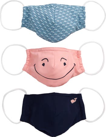 vineyard vines Whale Assorted 3-Pack Kids' Face Masks | Nordstrom