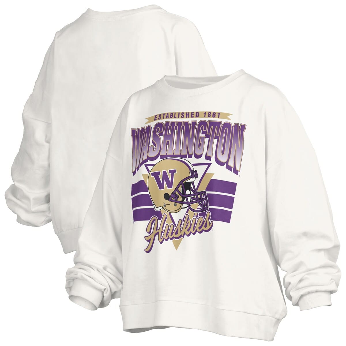 PRESSBOX Women's Pressbox White Washington Huskies Oversized Janice ...