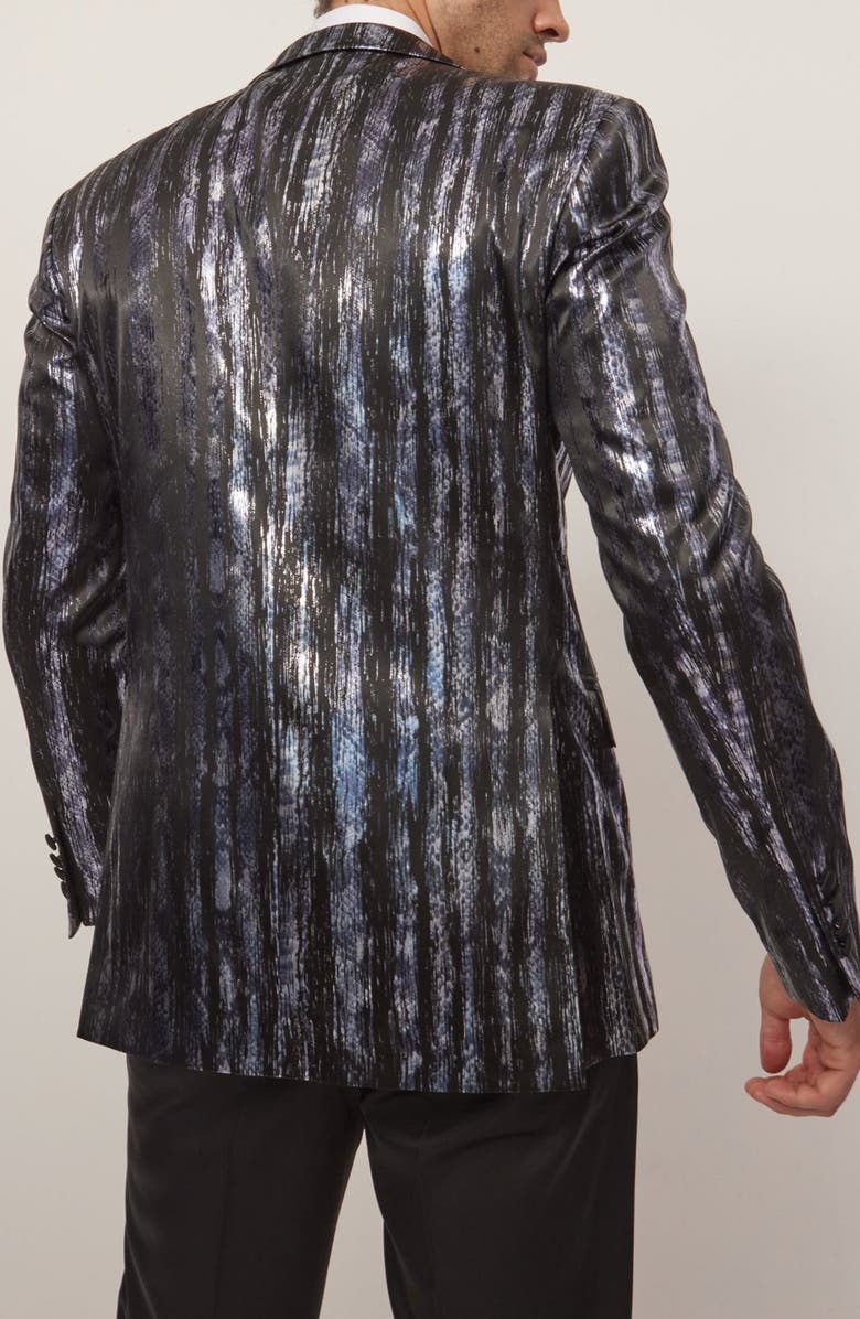 RON TOMSON Brush Stroke Wet Look Pattern Tuxedo Jacket | Nordstromrack