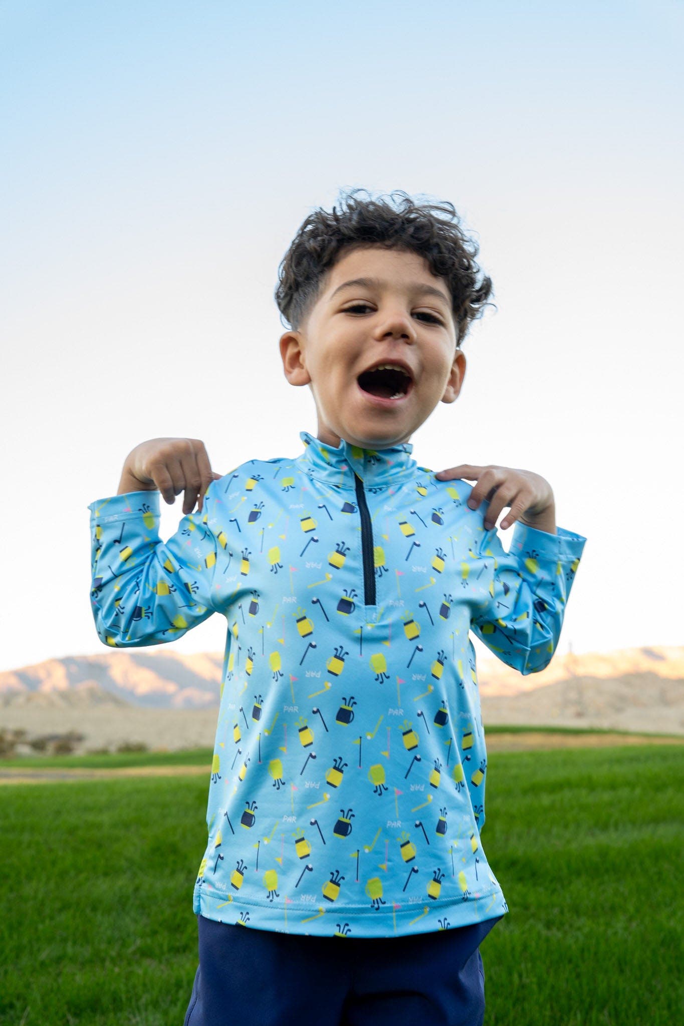 Florence Eiseman Golf Print Performance Knit Half Zip | Nordstrom