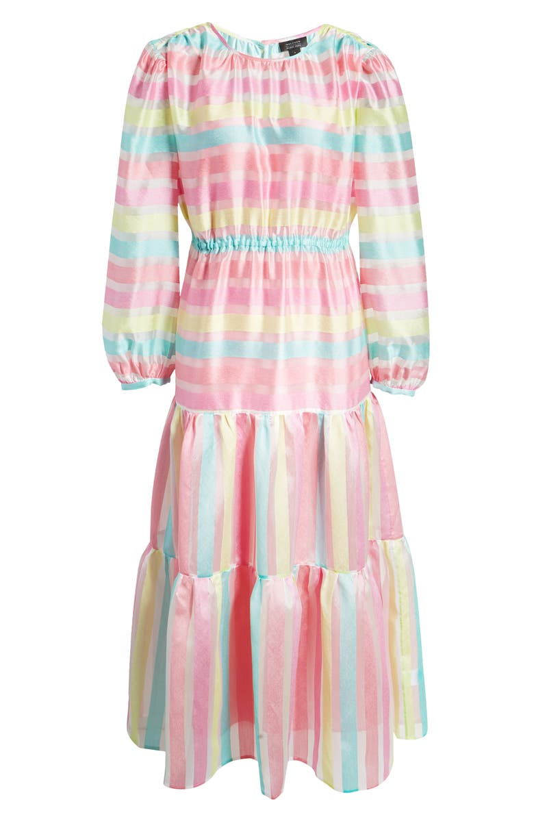 Halogen® x Atlantic-Pacific Long Sleeve Stripe Tiered Organza Dress ...