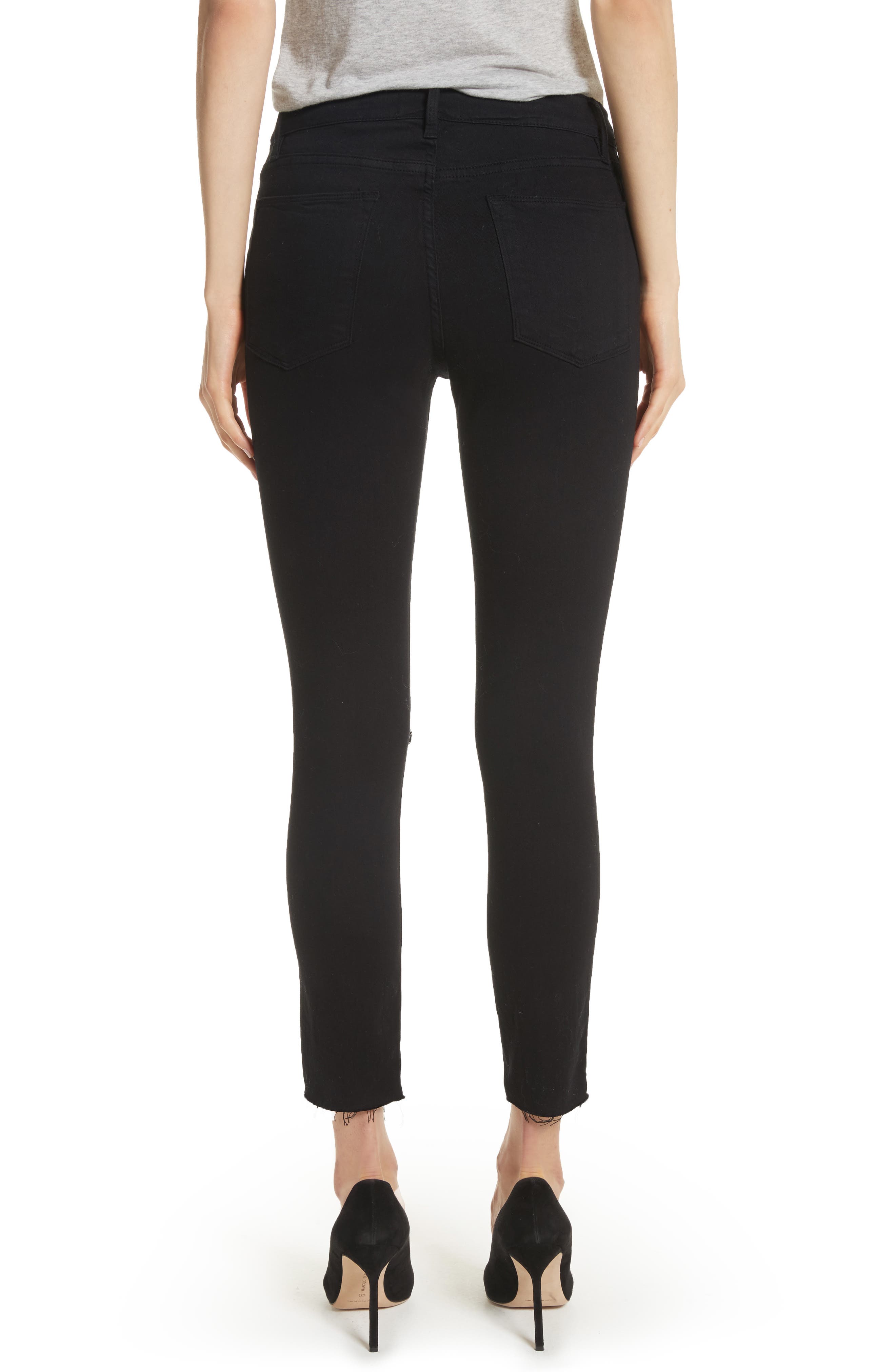 FRAME Le High Ripped Crop Skinny Jeans | Nordstrom