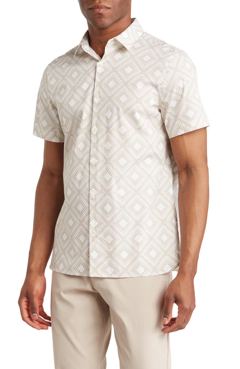 Perry Ellis Short Sleeve Tiled Dot Print Shirt | Nordstromrack