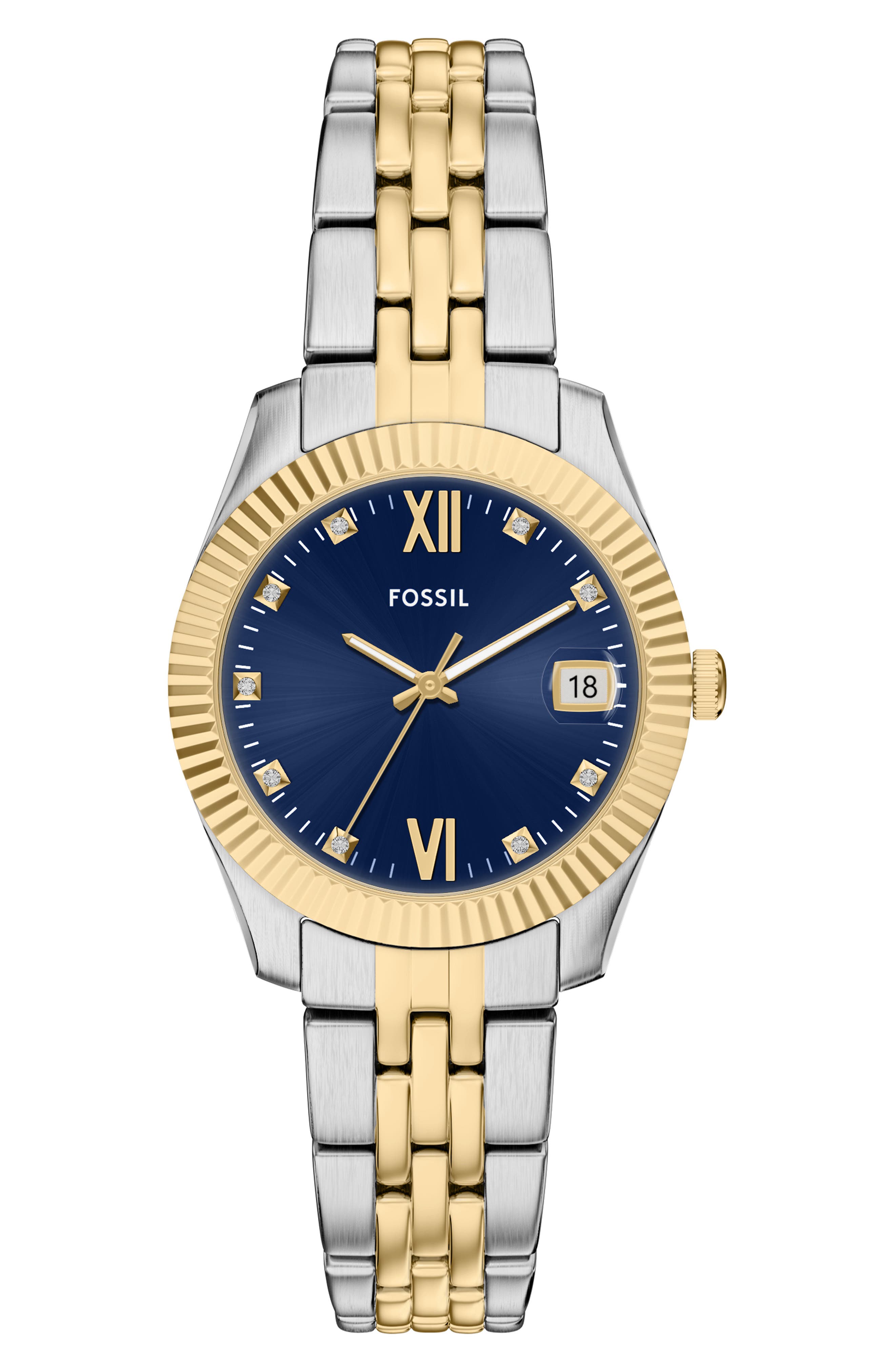 Fossil Scarlette Two-Tone Bracelet Watch, 32mm | Nordstrom