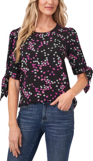 CeCe Short Sleeve Print Blouse | Nordstromrack