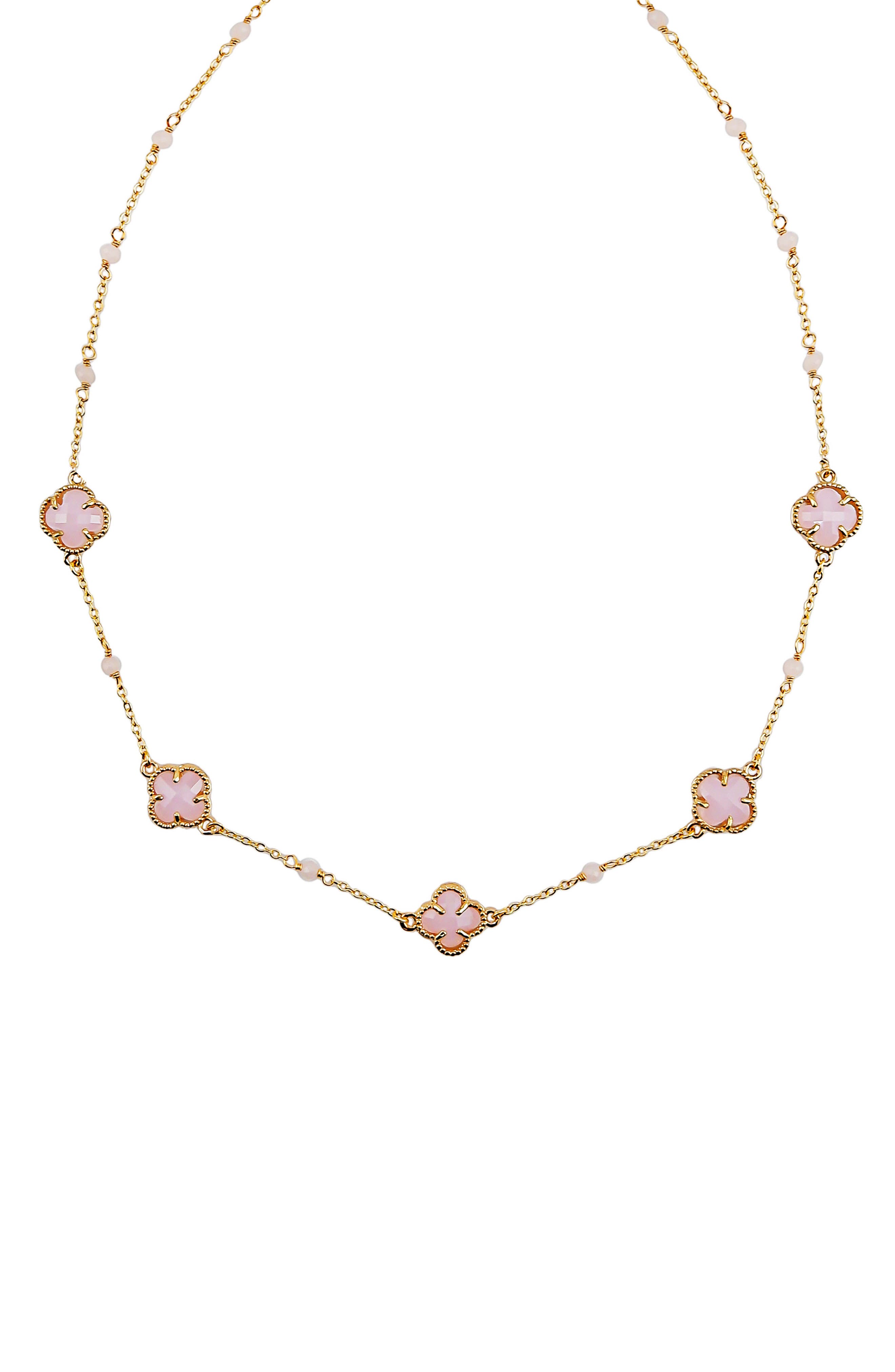 Panacea Crystal Clover Station Necklace | Nordstromrack