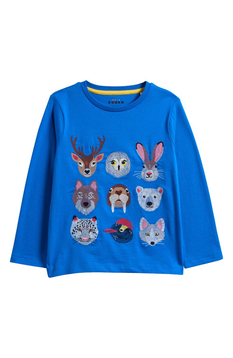 Mini Boden Kids' Arctic Animals Long Sleeve Cotton Graphic T-Shirt ...