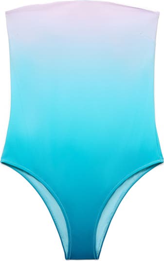 MANGO Gradient Strapless One-Piece Swimsuit | Nordstrom