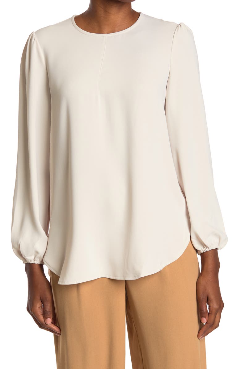 T Tahari Puff Sleeve Curved Hem Blouse | Nordstromrack