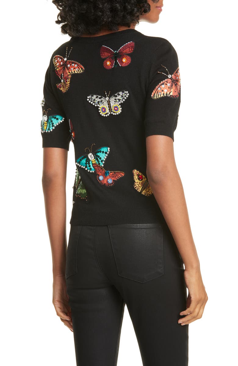 Alice + Olivia Ciara Butterfly Crop Sweater | Nordstromrack