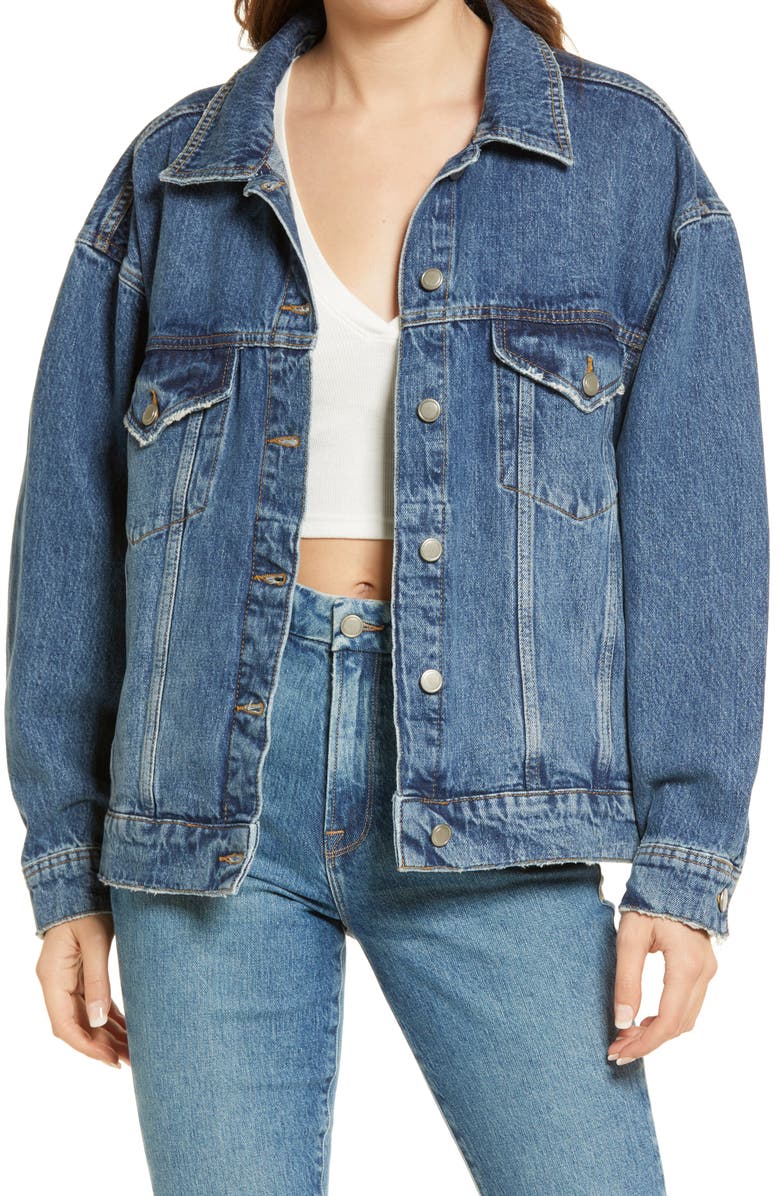 Good American Oversize Denim Trucker Jacket | Nordstromrack
