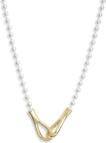 NORDSTROM RACK Demi Fine Ball Chain Interlocking Link Pendant Necklace ...