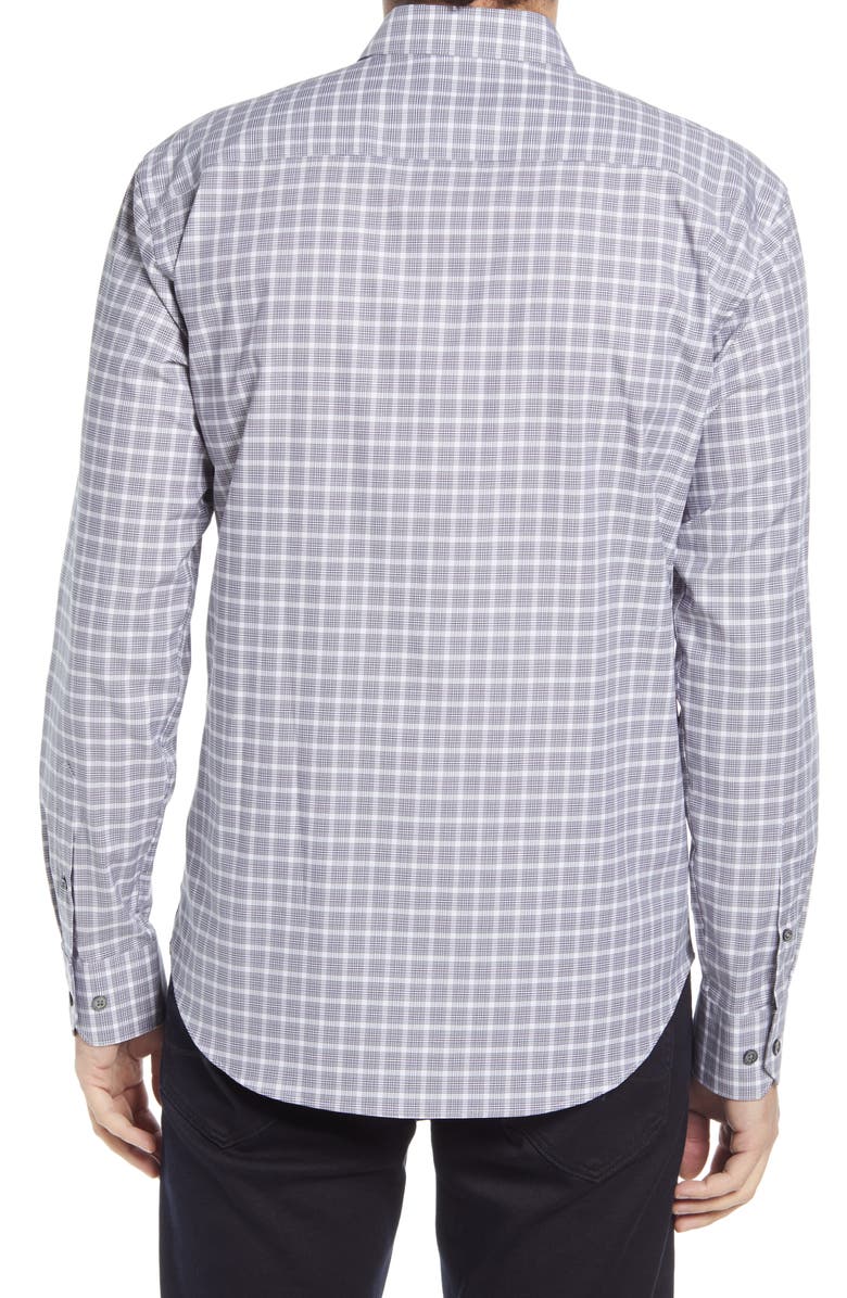 Bugatchi Shaped Fit Plaid Stretch Button-Down Shirt | Nordstrom