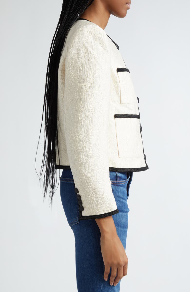 Veronica Beard Darla Embroidered Contrast Trim Jacket | Nordstromrack