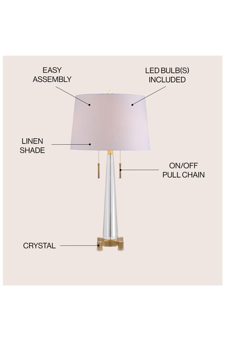Zoe 29.5" 2-Light Crystal LED Table Lamp, Clear/Brass Gold | Nordstrom