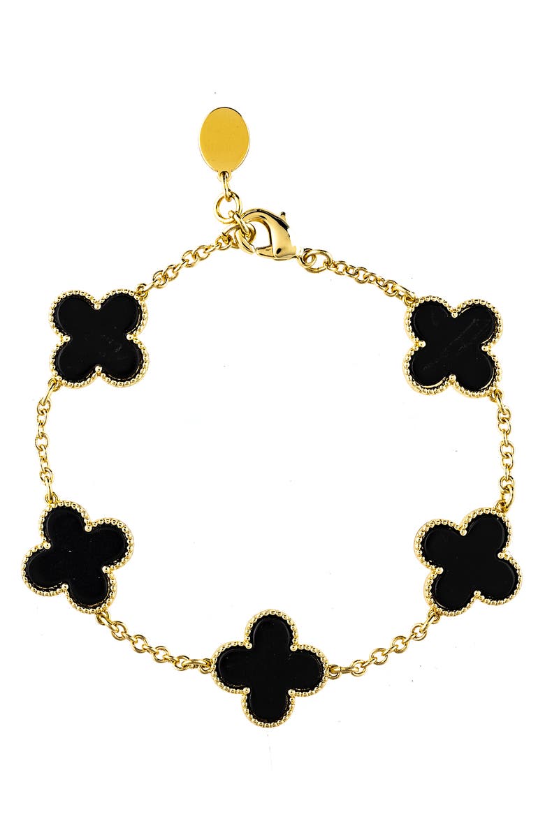 RIVKA FRIEDMAN Onyx Clover Station Bracelet | Nordstromrack