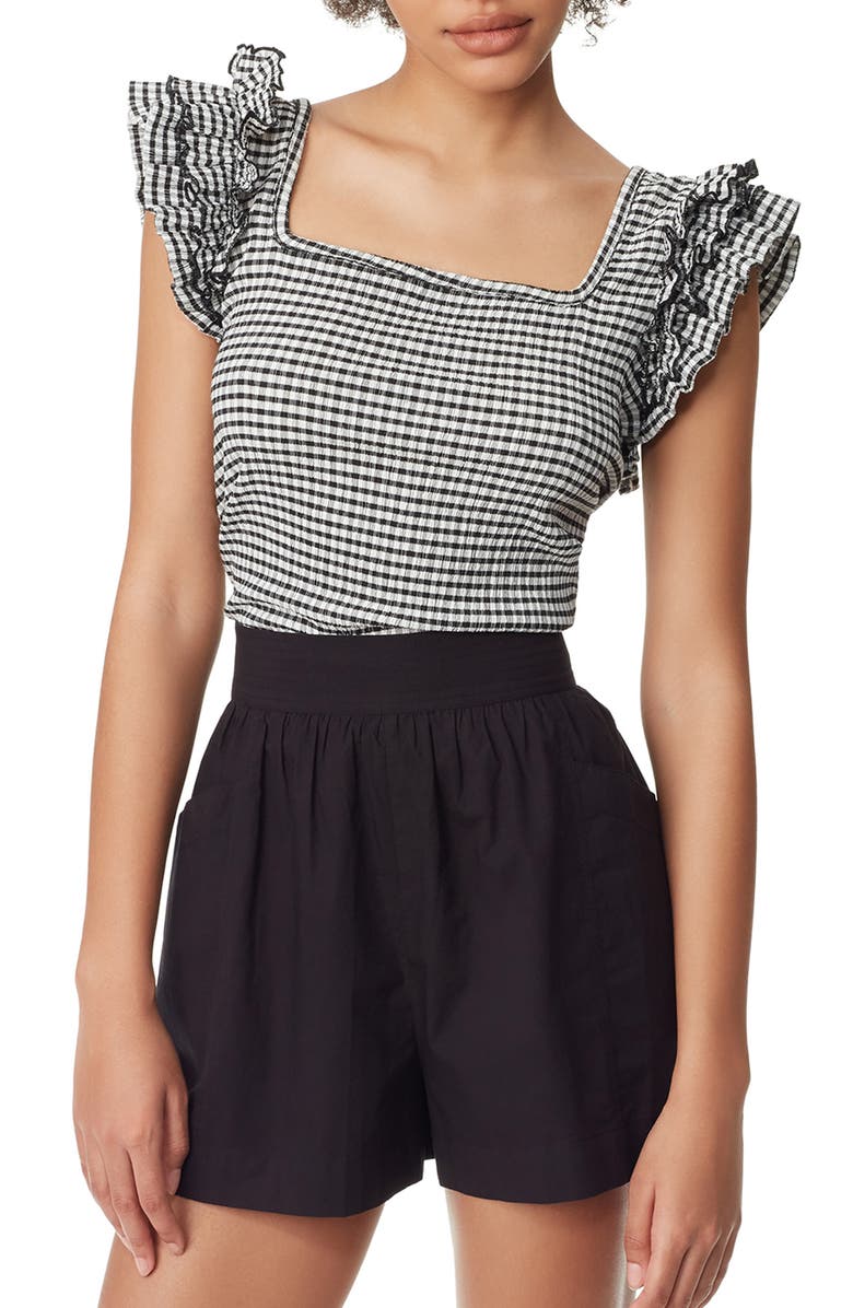Circus NY by Sam Edelman Anisa Ruffle Shoulder Square Neck Top ...
