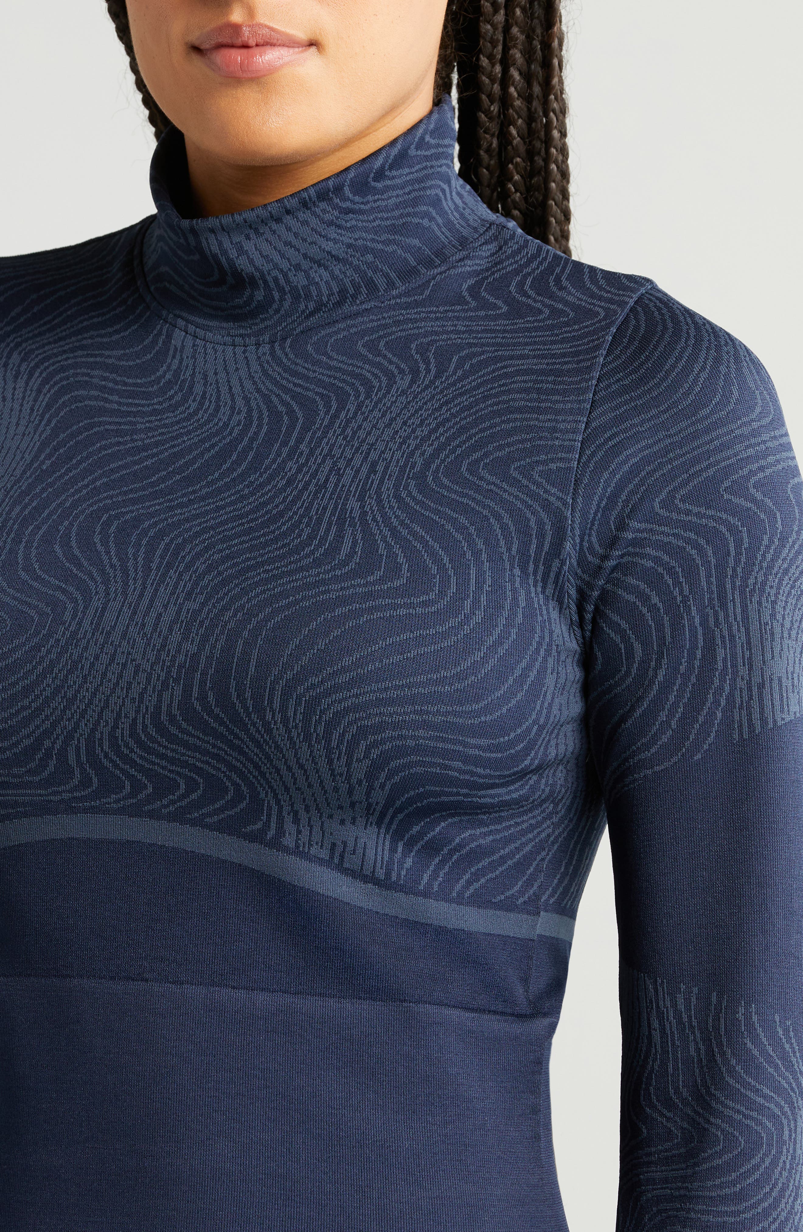 Zella Seamless Jacquard Mock Neck Base Layer Top | Nordstrom