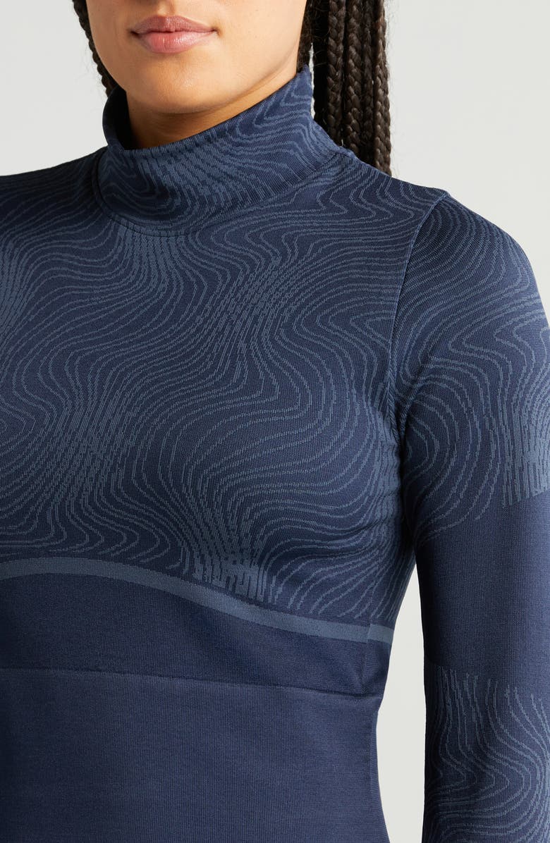 Zella Seamless Jacquard Mock Neck Base Layer Top | Nordstrom