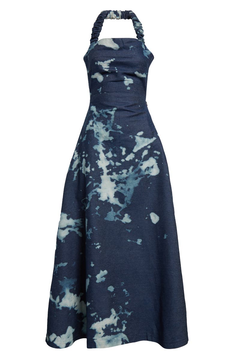 ORIRE Bubi Print Halter Denim Maxi Dress | Nordstromrack