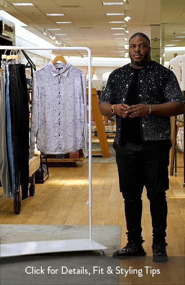 John Varvatos Luca Digital Print Button-Up Shirt | Nordstrom