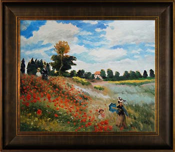 OVERSTOCK ART Poppy Field in Argenteuil by Claude Monet Hand Painted ...