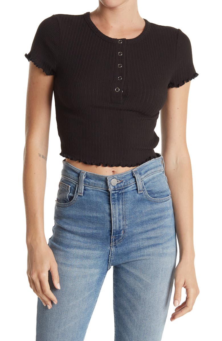 MAUBY Snap Placket Cropped Baby T-Shirt | Nordstromrack