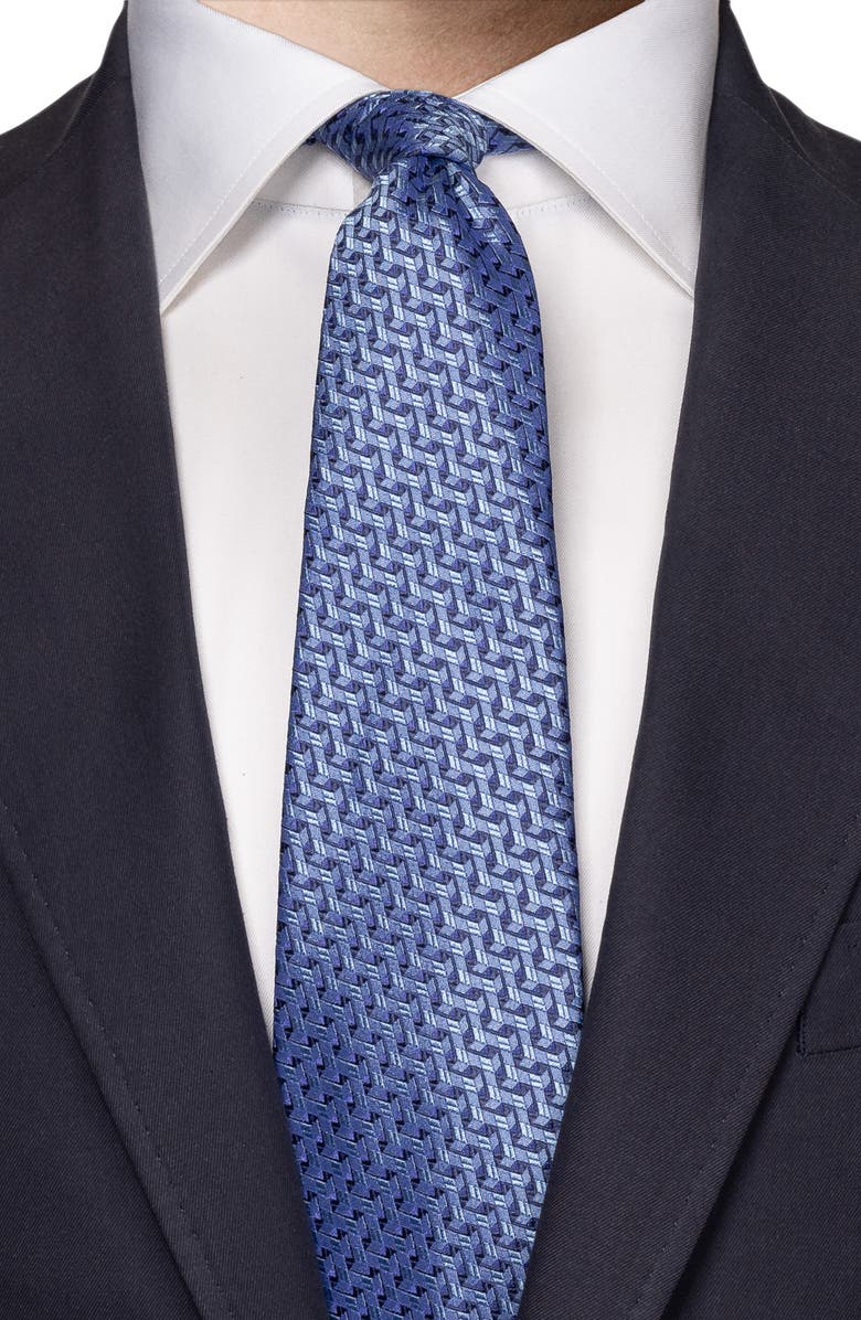 Eton Geometric Pattern Silk Tie | Nordstromrack