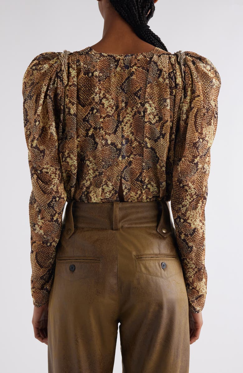 Isabel Marant Marlin Snakeskin Print Silk Blend Top | Nordstromrack