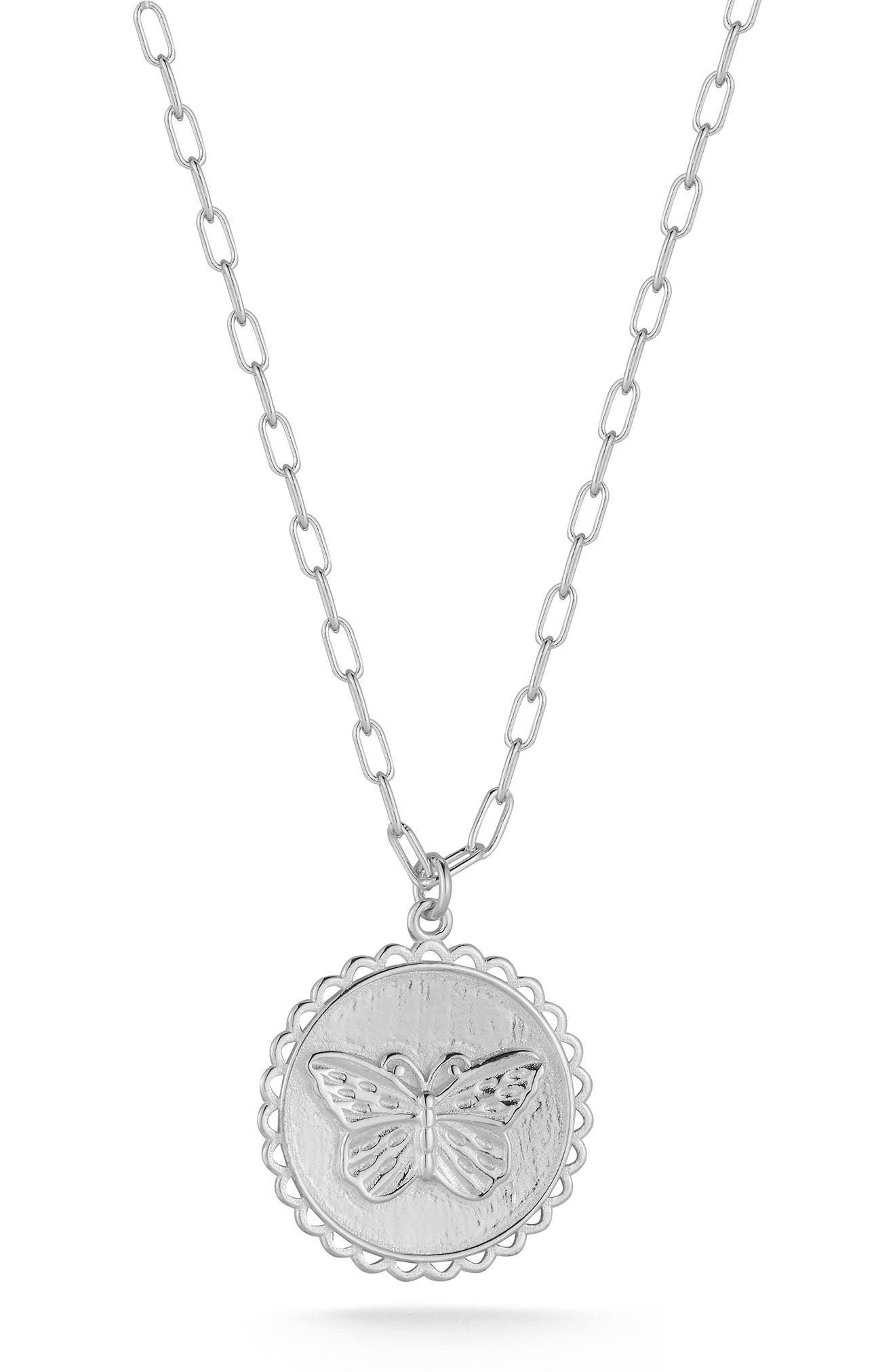 SPHERA MILANO Sterling Silver Butterfly Pendant Necklace | Nordstromrack