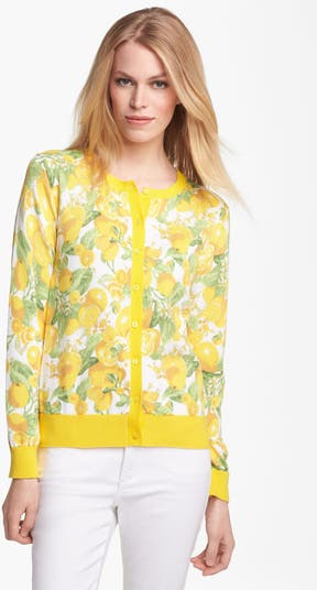 Foxcroft Lemon Print Cardigan | Nordstrom