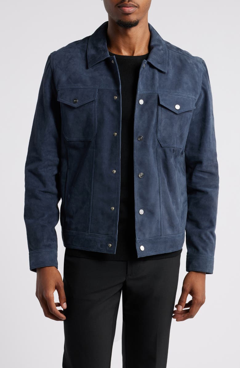 Reiss Nico Suede Trucker Jacket | Nordstromrack